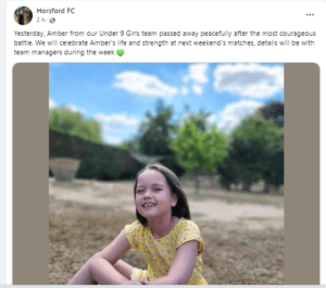 Amber Sheehy passed away after 4 years of struggle with medulloblastoma