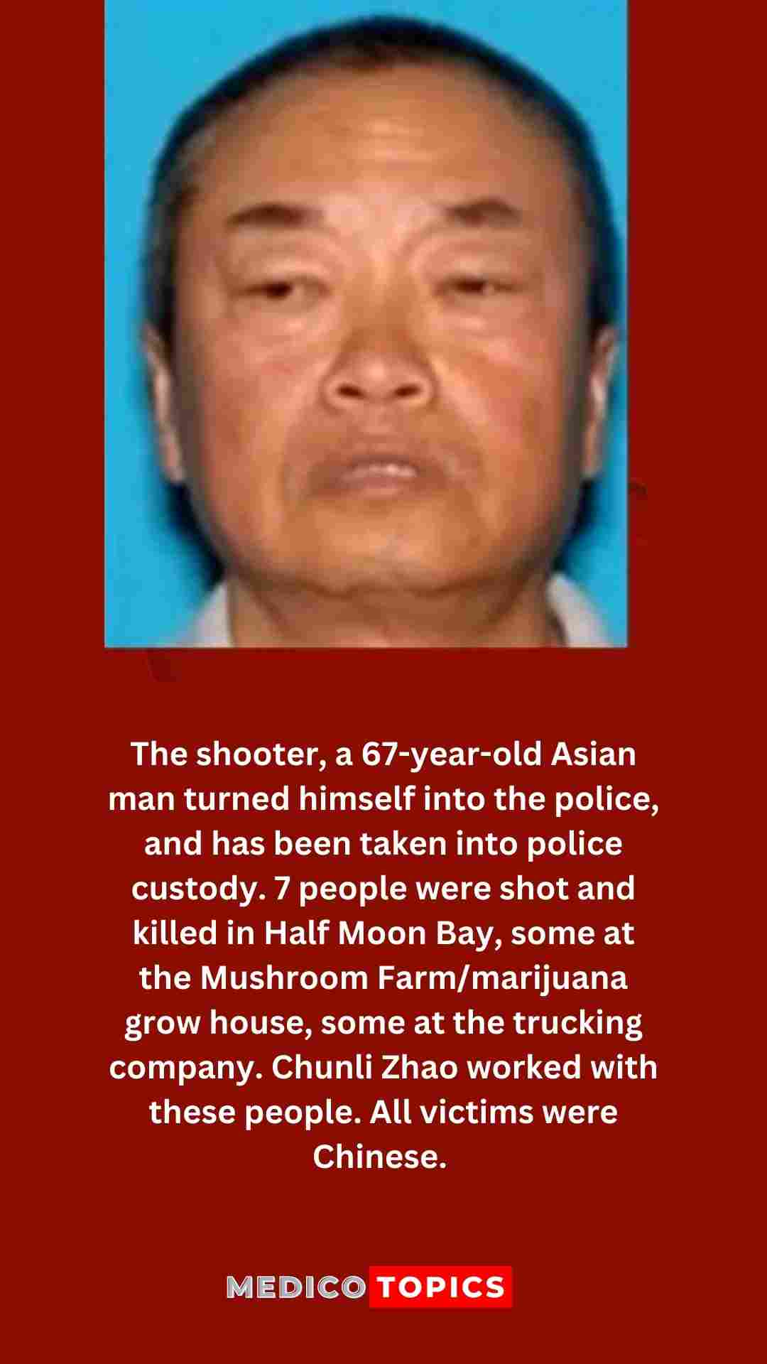 Half Moon Bay Mass shooting: Who is Chunli Zhao? Dangerous suspect shot ...