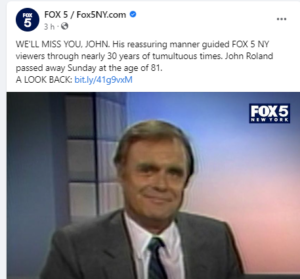 How did John Roland die? Legendary Fox 5 anchor cause of death Explained