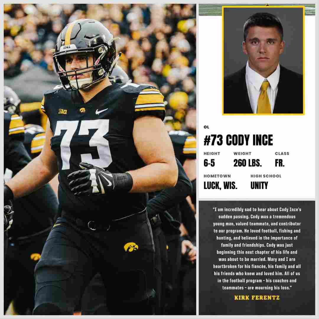 How did Cody Ince die? Former Lowa offensive linesman's cause of death ...