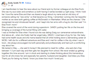 Elise Finch death: How did the WCBS weather reporter die? Cause of ...